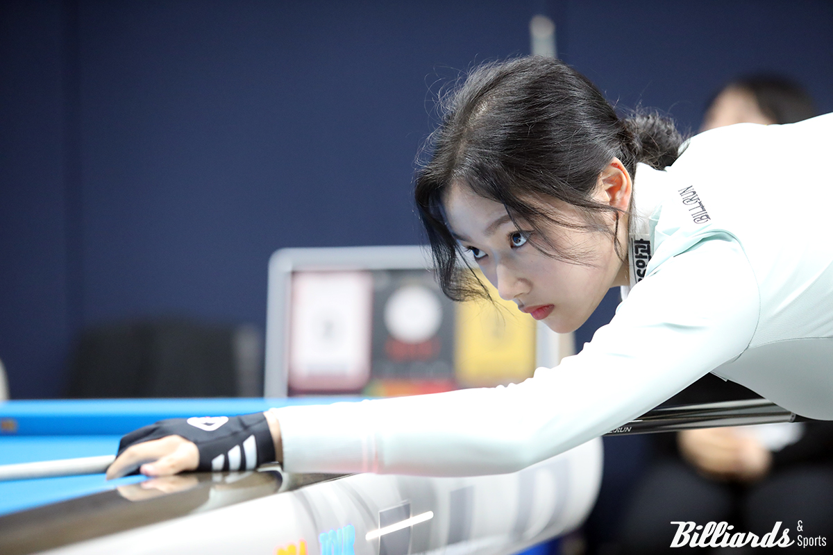 "하이런 8점, 7점 두 방으로 끝"... 한지은, 첫 경기 '애버리지 1.667'로 승리