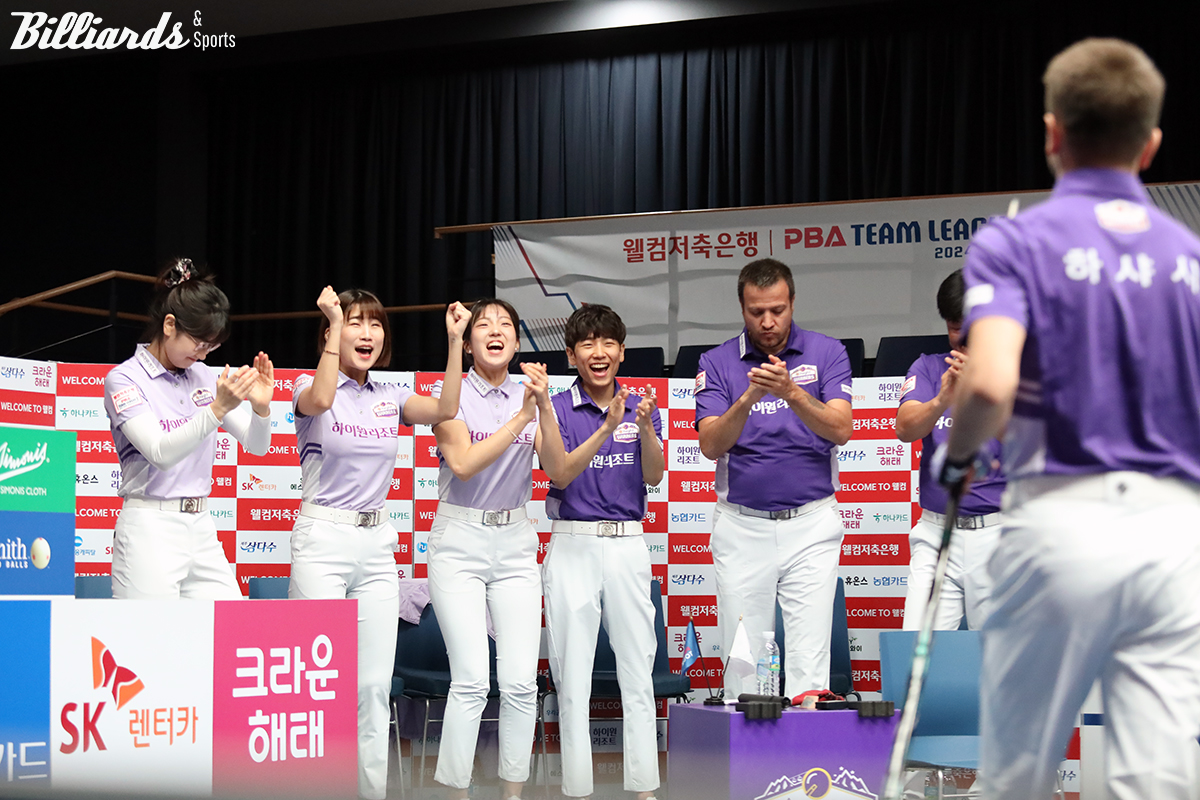 "꼴찌 탈출 서막"…'1-3 → 4-3' 하이원리조트, 웰컴저축은행에 극적 '역전승' [PBA 팀리그 2R]