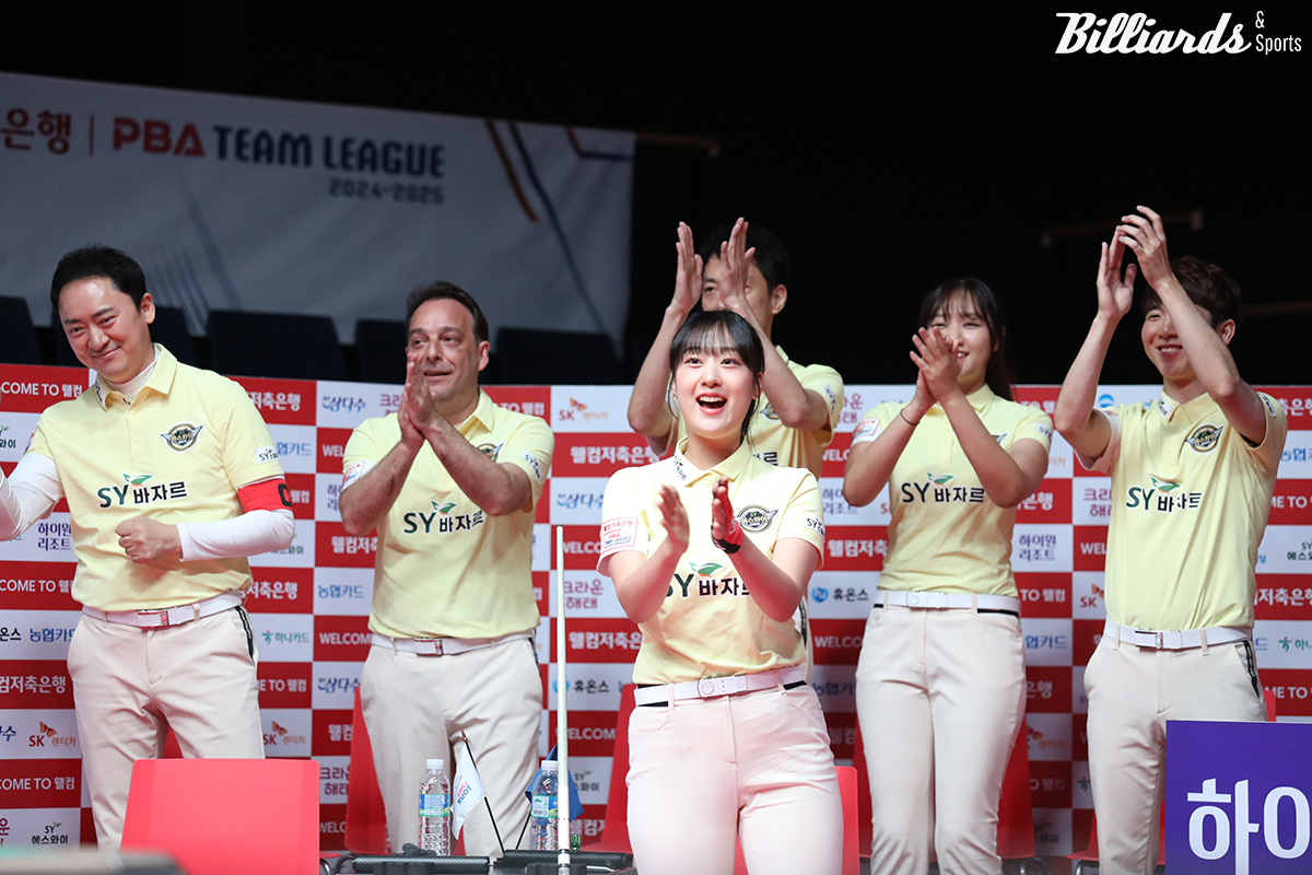 "한지은 큐 끝에서 엇갈린 희비"…에스와이, NH농협카드에 4-2 승리 [PBA 팀리그 2R]