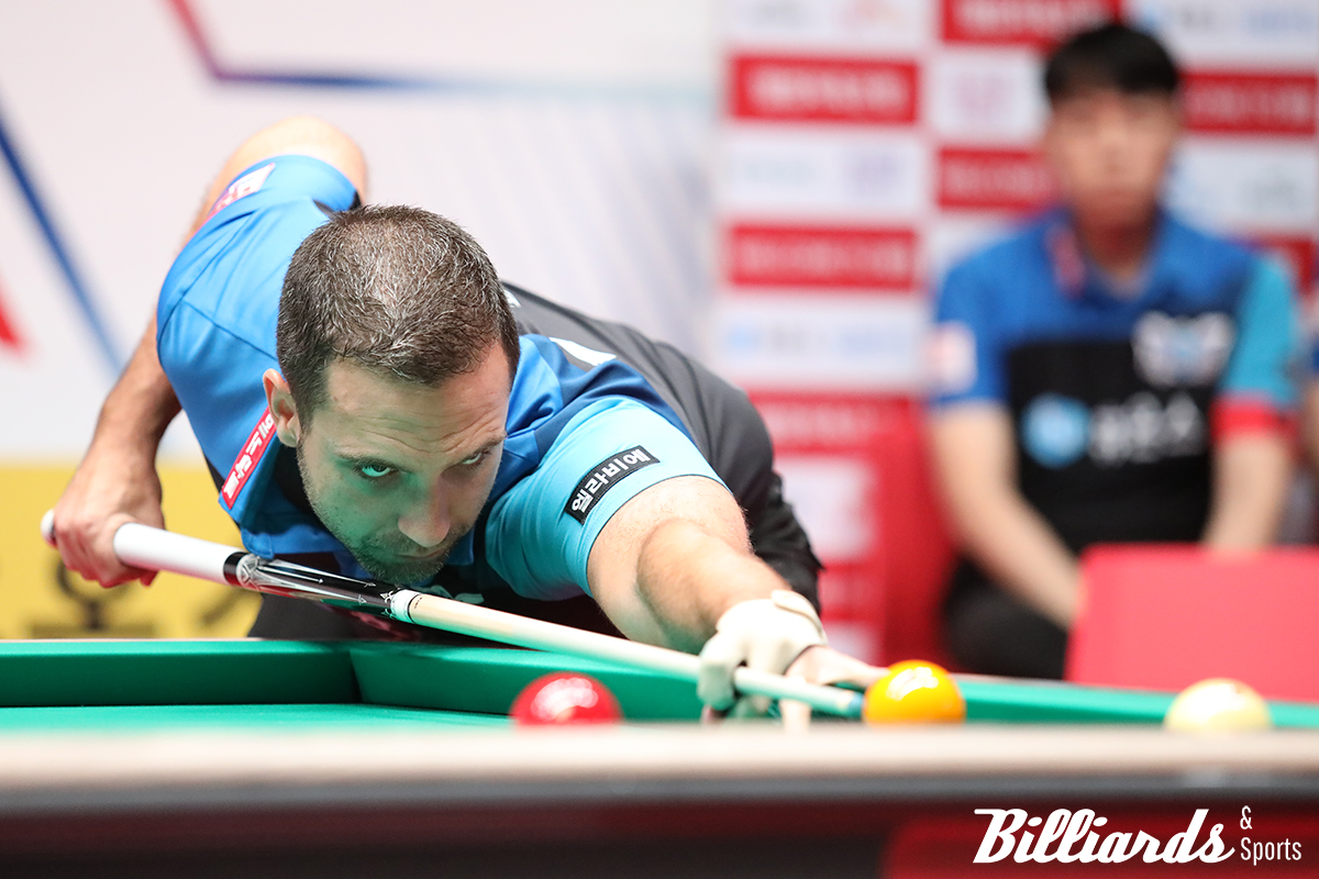 '나홀로 9득점' 정수빈-'복식전 2승' 김현우, NH농협카드 2승 견인…휴온스에 4-3 신승 [PBA 팀리그 3R]