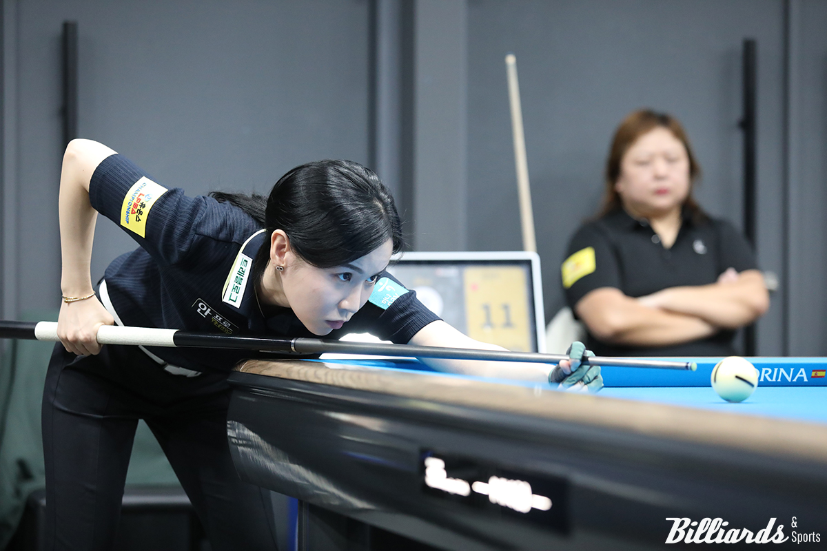 "하이런 9점 + 끝내기 8점"…이유주, '투어 챔프' 김상아 꺾고 32강行 [LPBA 5차 투어]