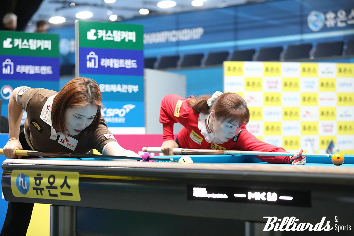 '32강 1, 2위' 김정미-강지은, "오랜만에 만나네"…원년 서바이벌 이후 첫 맞대결 [LPBA 5차투어]