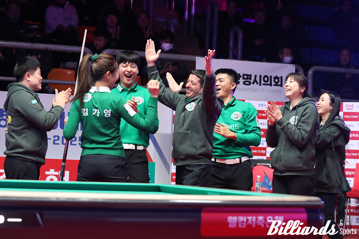 '1위 탈환' 하나카드, 에스와이에 4-1 승리…우승 가능성 열었다 [PBA 팀리그 4R]