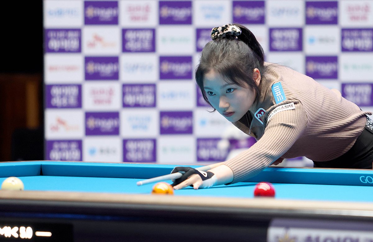 "계속되는 루키 돌풍"…'2001년생' 정보윤, 강지은 3-0 완파 '8강 진출' [LPBA 7차 투어]