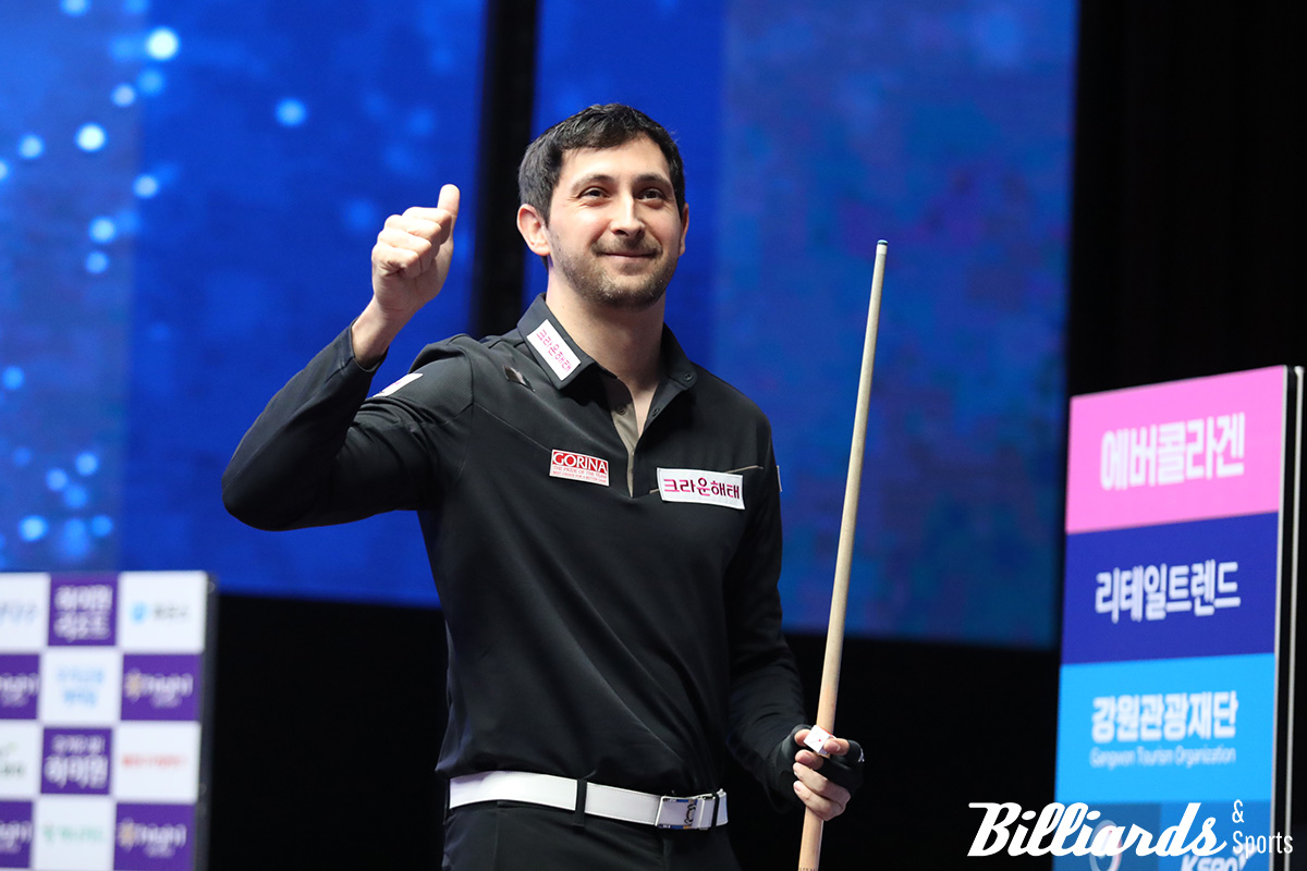 'Avg.2.889' 마르티네스, 15이닝에 45점 획득…레펀스 꺾고 3연속 준결승 진출 [PBA 7차 투어]