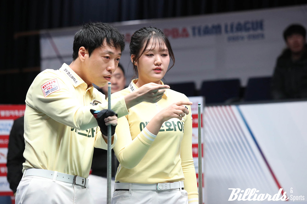'각성' 김민아, 풀세트 위기서 6세트 승리…NH농협카드, PBA 팀리그 5R 첫 승리 쟁취
