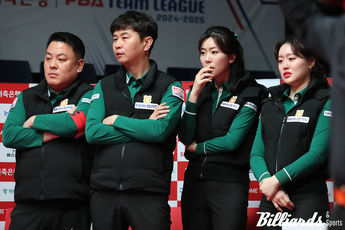 '각성' 김민아, 풀세트 위기서 6세트 승리…NH농협카드, PBA 팀리그 5R 첫 승리 쟁취