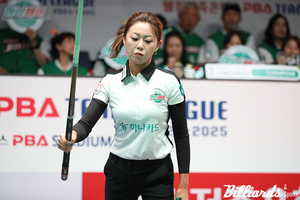 '3R 2호 퍼펙트큐' 김가영, 두 세트 승리로 팀 승리 도움…휴온스 꺾고 2승 [PBA 팀리그 3R]